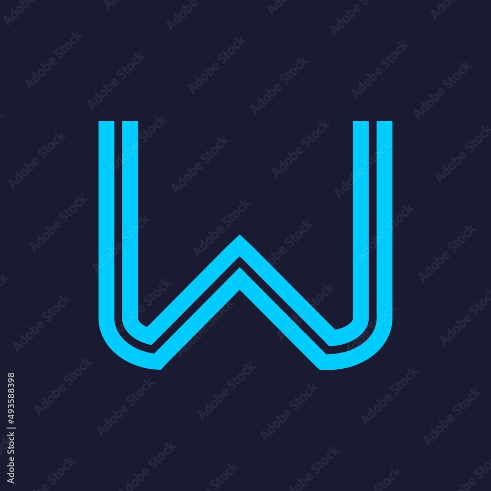 Vector of Modern Alphabet Letters, Parallel lines stylized rounded ...