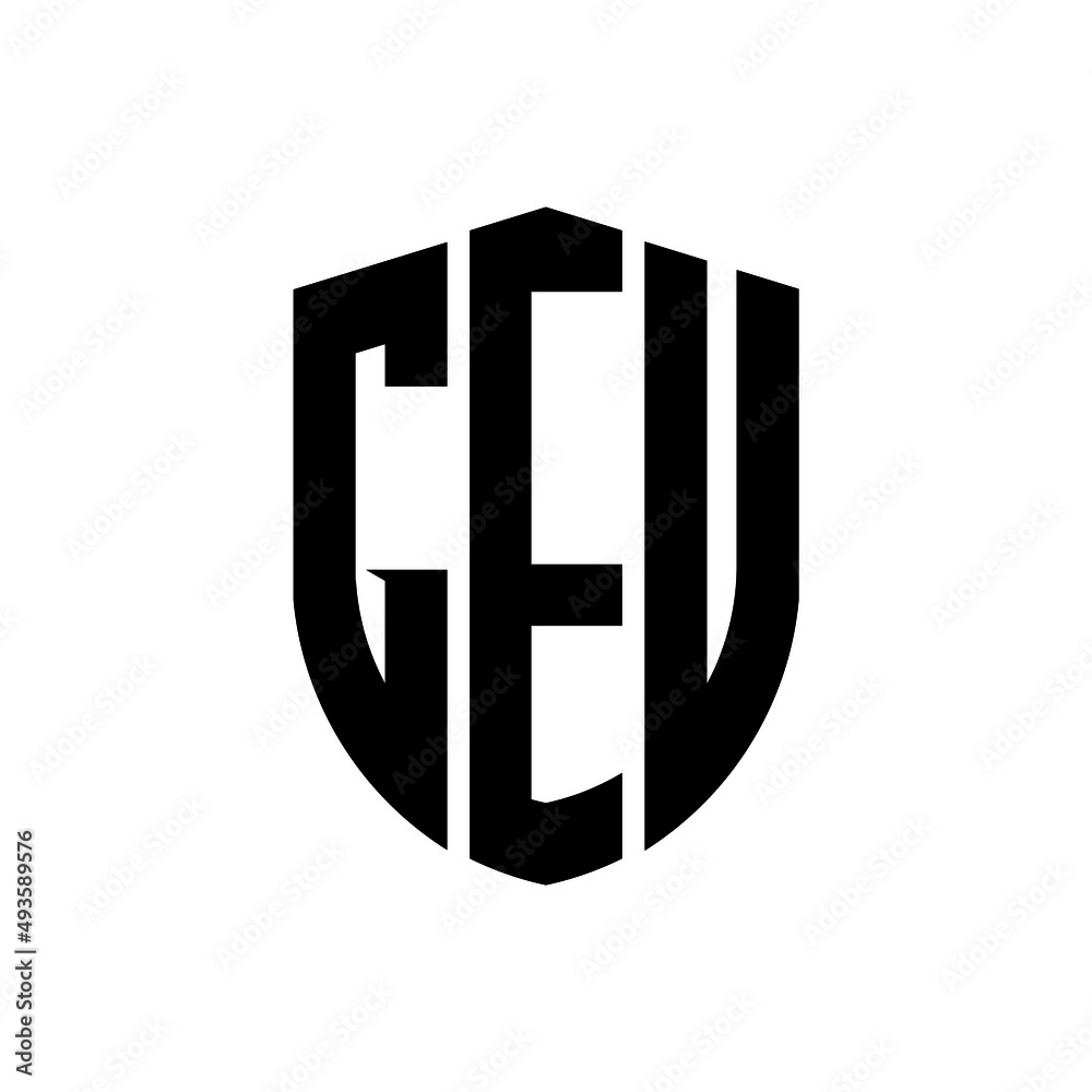 GEU letter logo design. GEU modern letter logo with black background ...