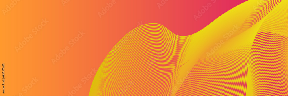 Abstract orange wave flowing banner background design. Vector ...
