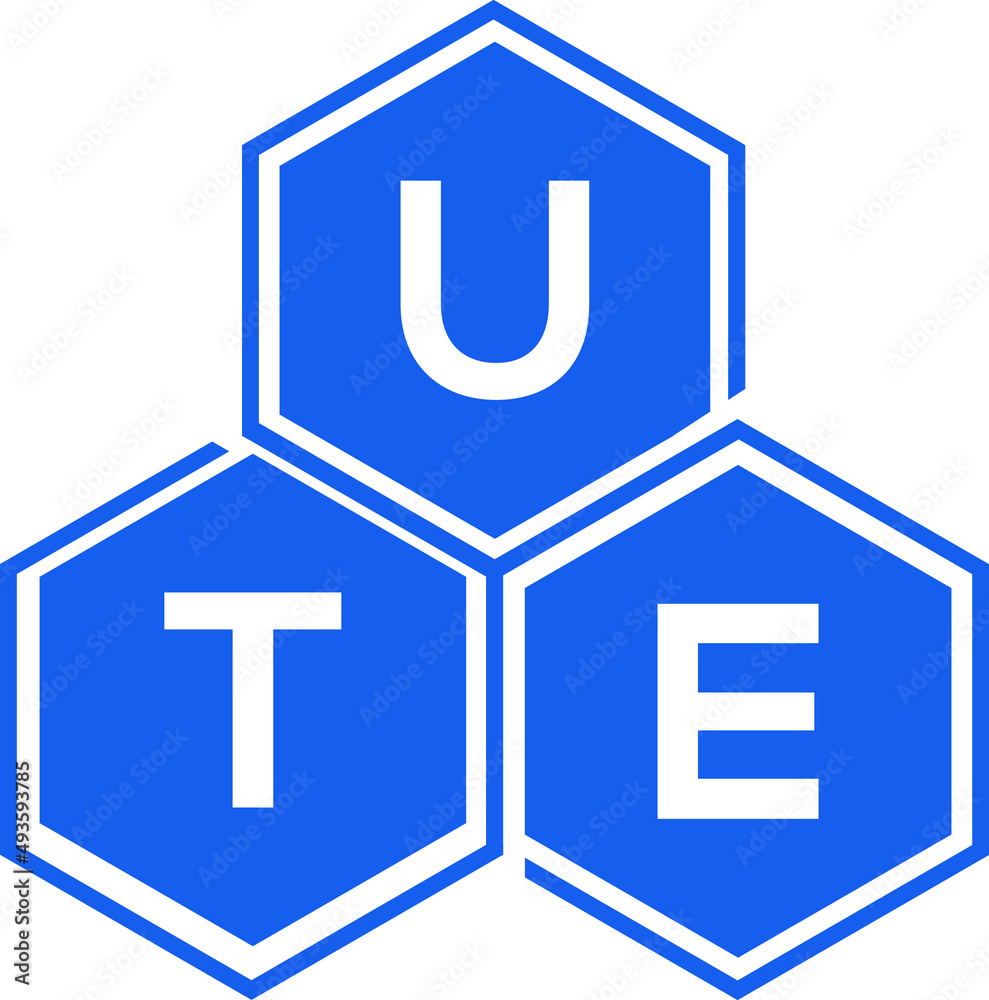UTE letter logo design on White background. UTE creative initials ...