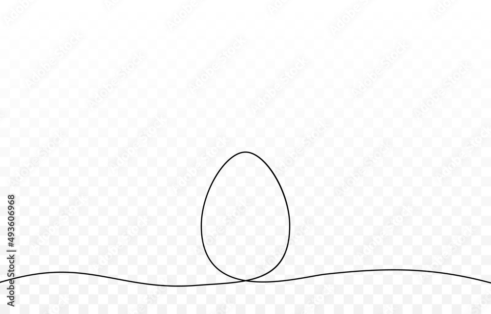 Continuous line in the shape of an egg. Easter egg png, easter. Black ...