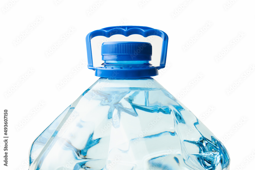 Large plastic bottle with drinking water isolated on a white background ...
