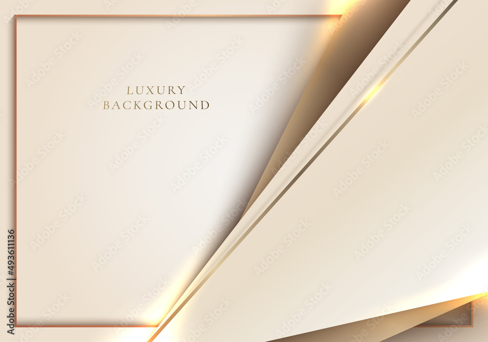 Elegant abstract 3D golden diagonal lines lighting with light brown ...