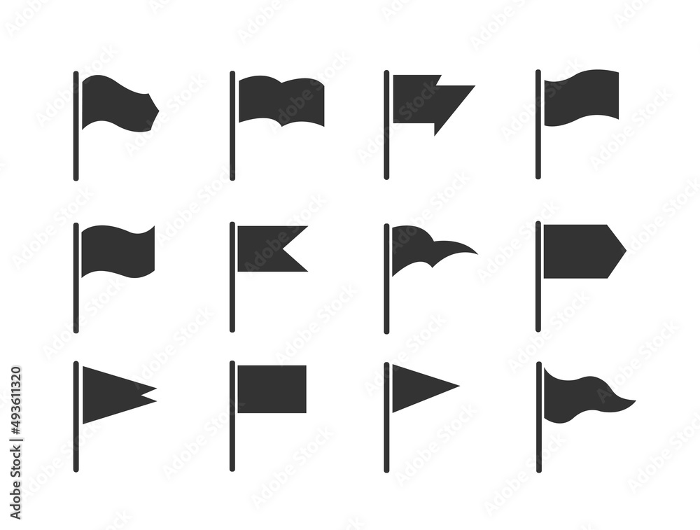Vector flags set. Different flag icons isolated. Waving Flag Icons for ...