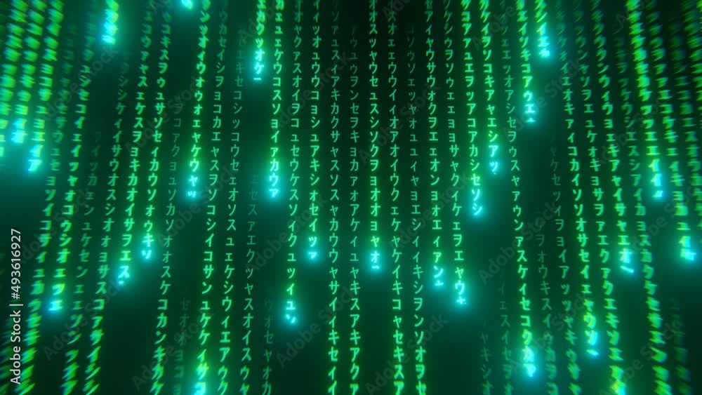 Vidéo Stock Binary code black and green background with digits moving on screen, Concept of ...