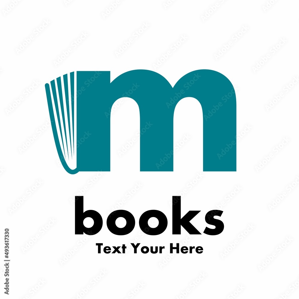 book m letter vector logo template. This design use font symbol ...