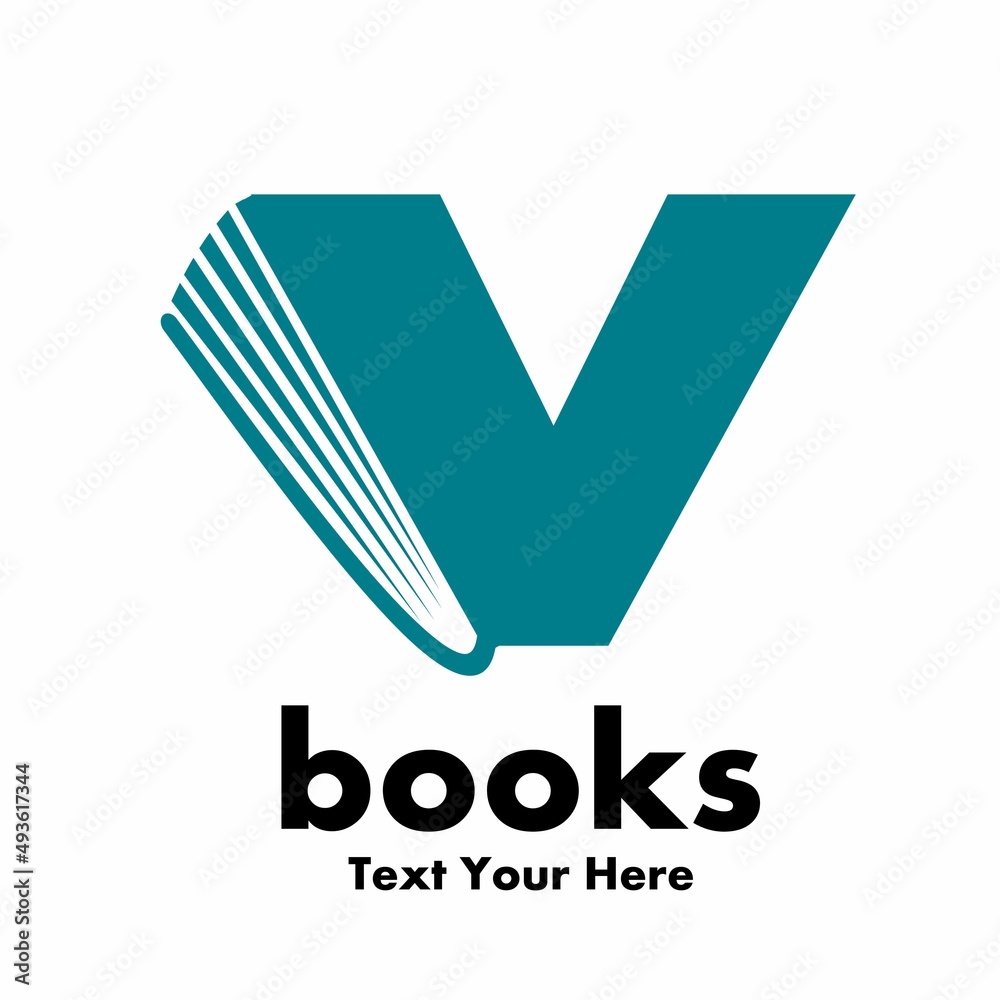 book v letter vector logo template. This design use font symbol ...