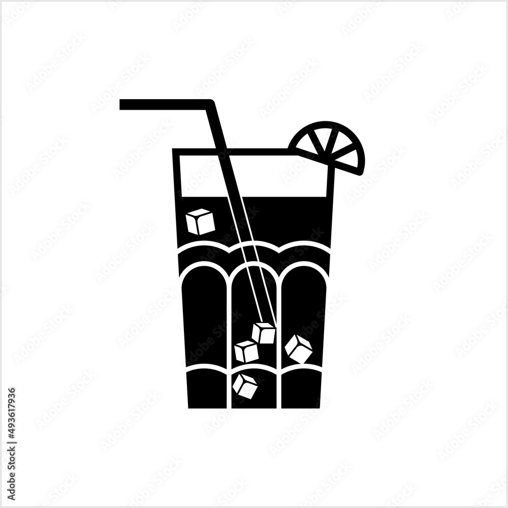 Iced Tea Icon, Ice Tea Icon, Flavored Chilled Water Tea In Glass Stock ...