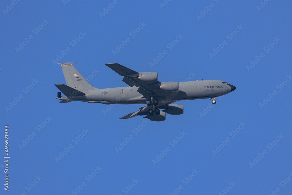 TOKYO, JAPAN - Mar 10, 2022: USAF KC-135T Stratotanker(58-0065) aerial ...