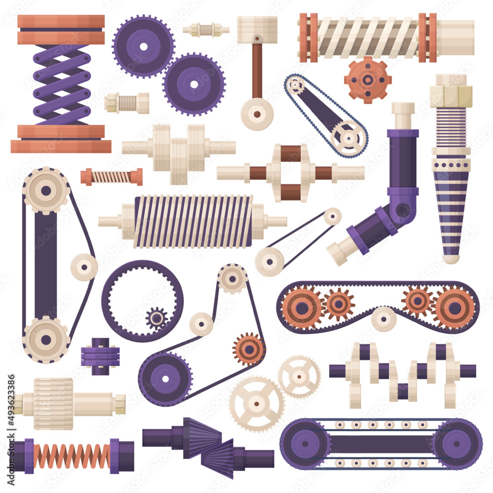 Machine gear parts, machinery, engine industry equipment. Industrial ...