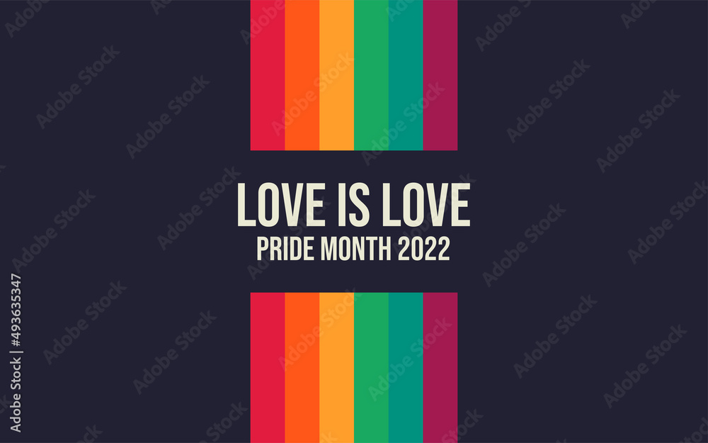 Pride Month banner with Pride Flag. LGBTQ Rainbow flag with Pride Month ...