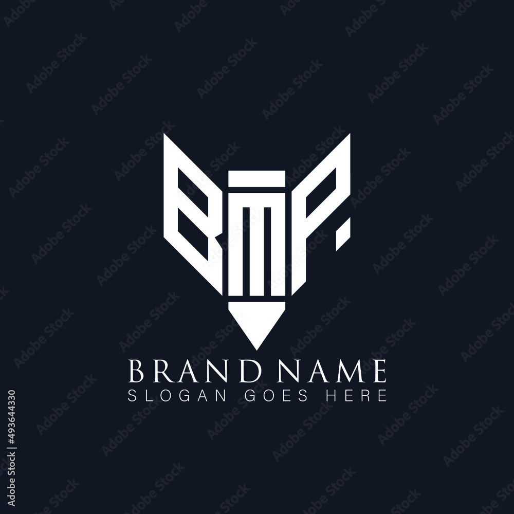 BMP letter logo design on white background.BMP creative monogram ...