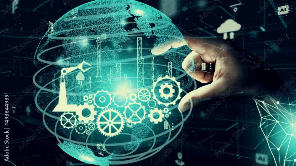 Futuristic industry 4.0 and inventive mechanized engineering concept ...