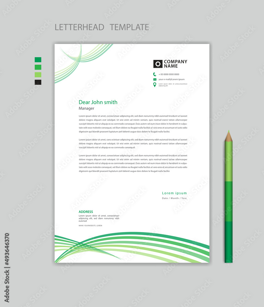 Creative Letterhead template vector, minimalist style, printing design ...