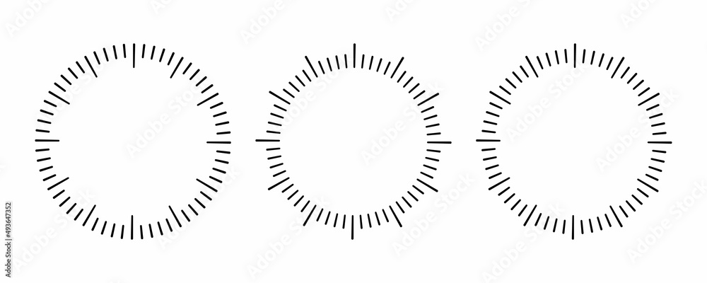 Vector illustration round meter scale isolated on white background ...