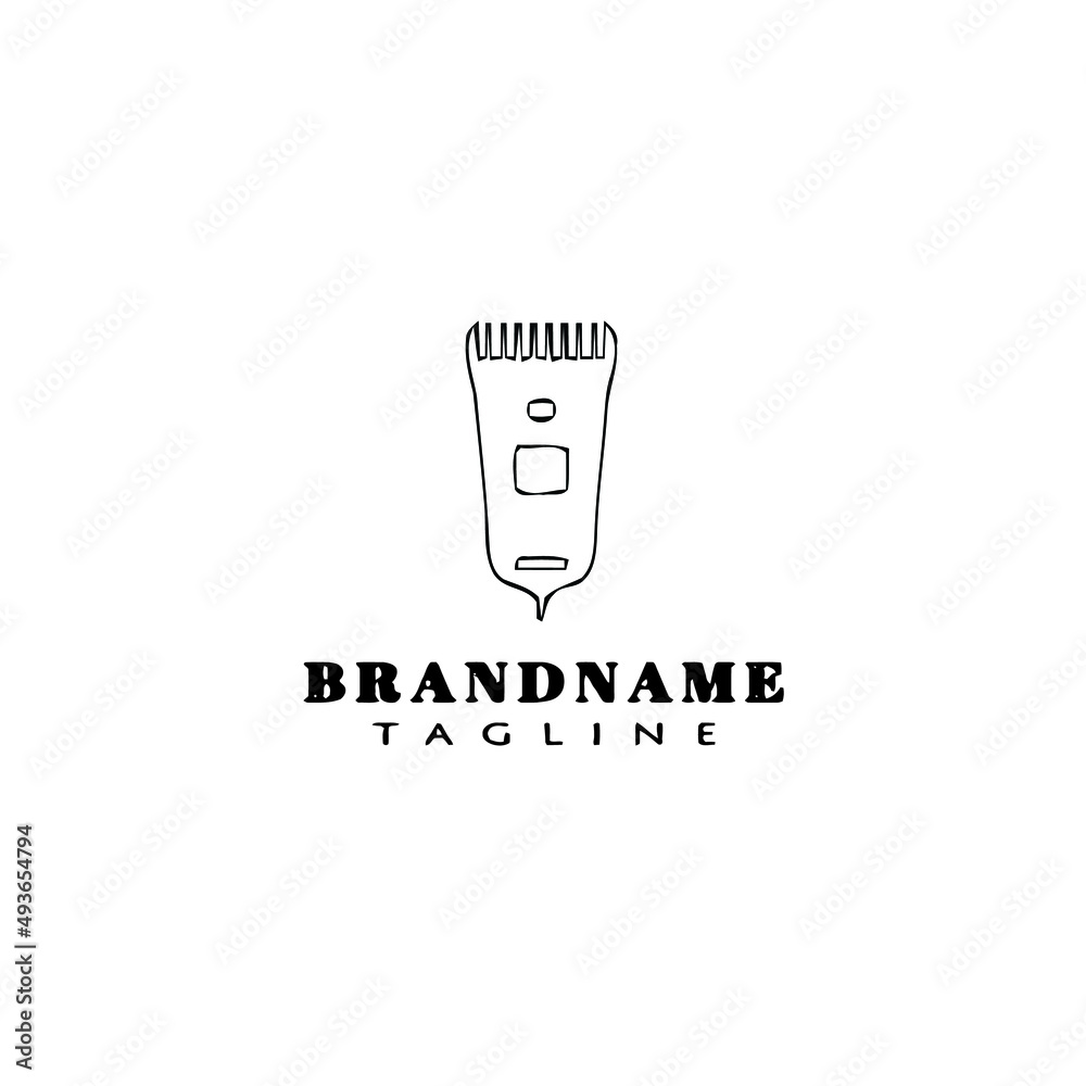 hair clipper logo cartoon icon design template black isolated vector ...