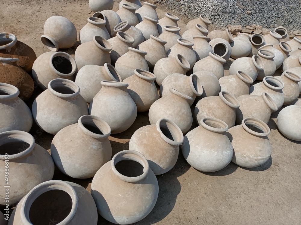 soil water pots, drink, earthern, group of pot, crock, new water pots ...
