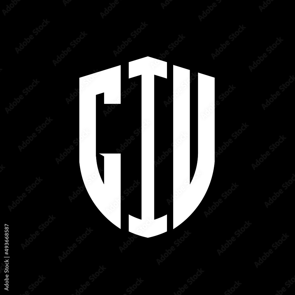 GIU letter logo design. GIU modern letter logo with black background ...