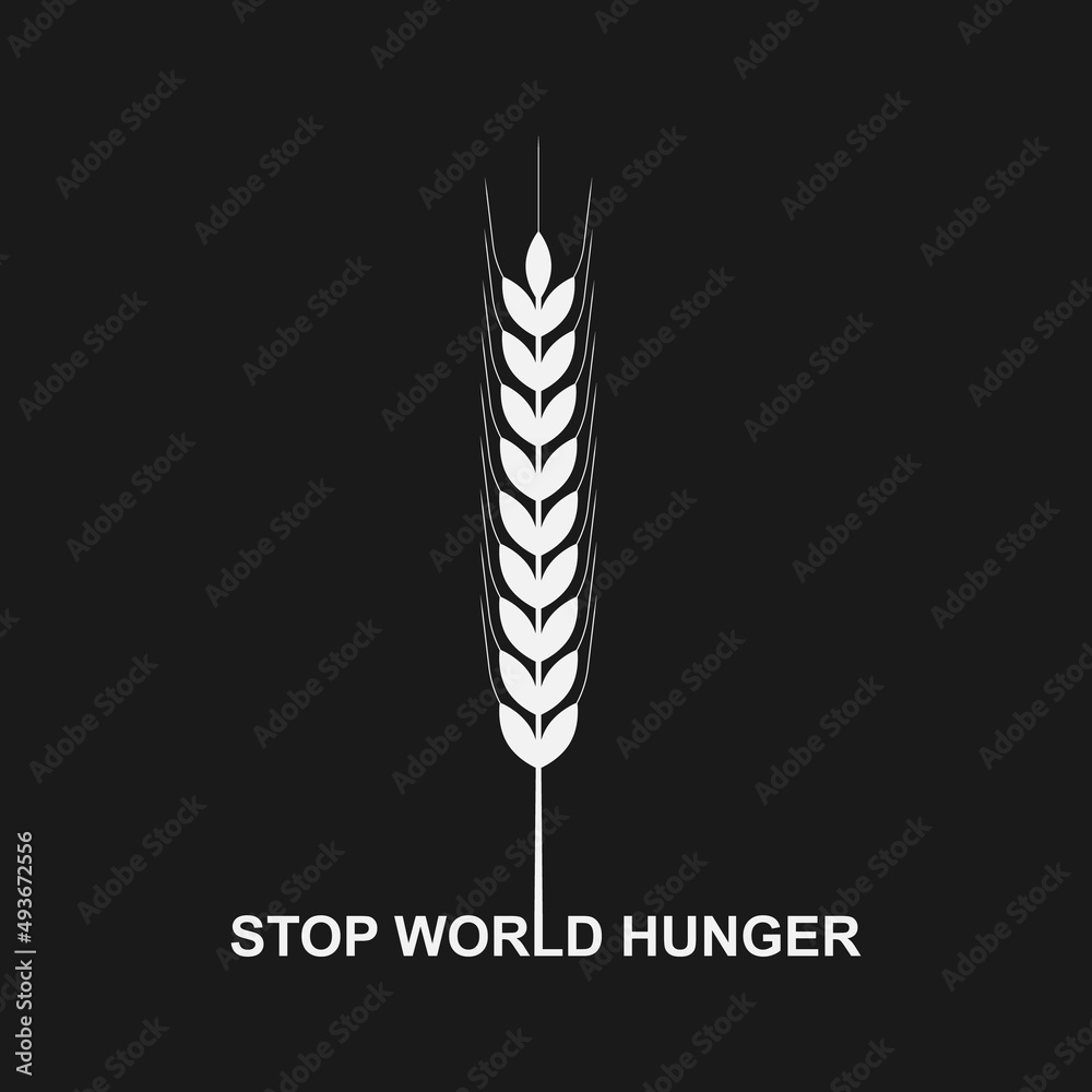 Stop world hunger vector logo isolated on black background. Stock ...