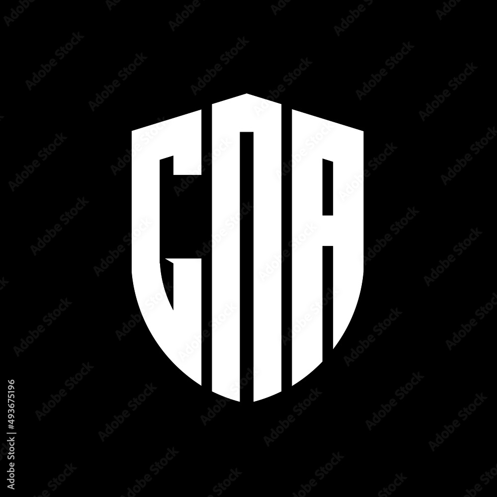 GNA letter logo design. GNA modern letter logo with black background ...