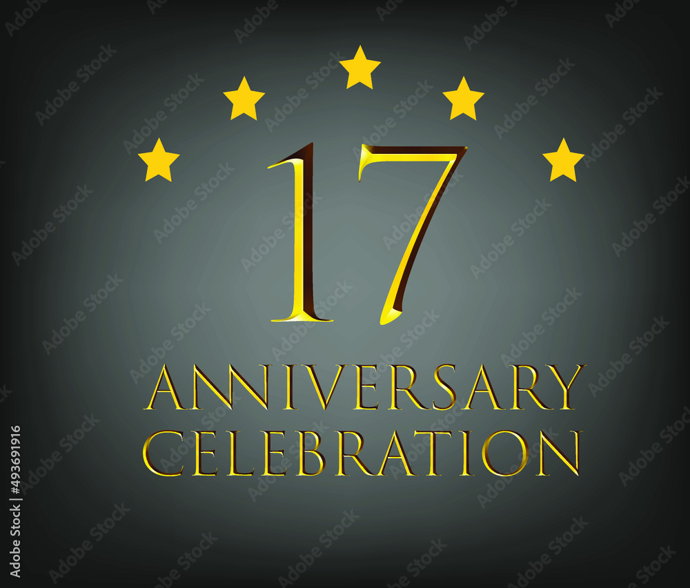 17th birthday golden years. Poster template for party and event ...