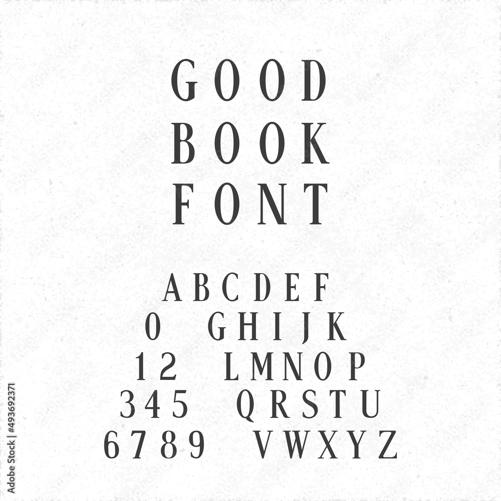 Hand Crafted Classic Style Font Lettering Named Good Book - Black ...