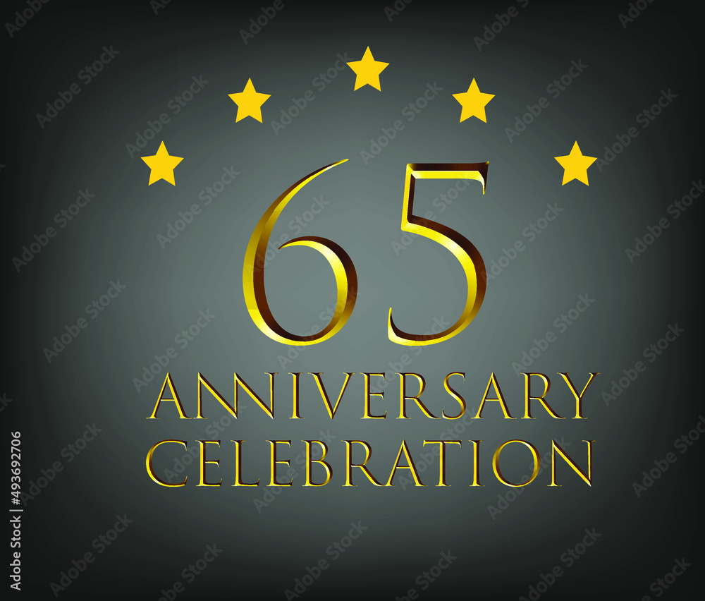65th birthday golden years. Poster template for party and event ...