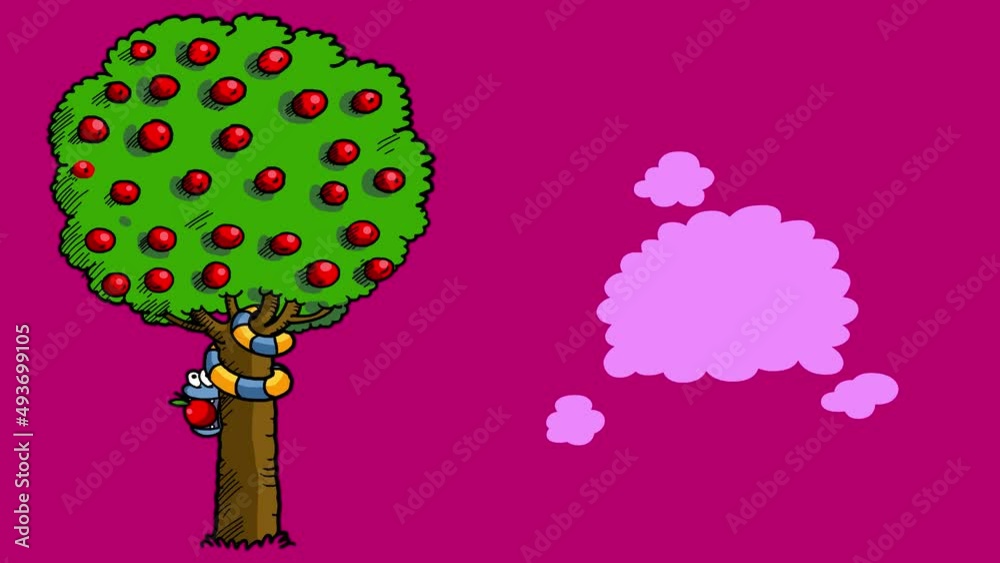 Sin apple and serpent carrying fruit in his mouth. Original sin ...