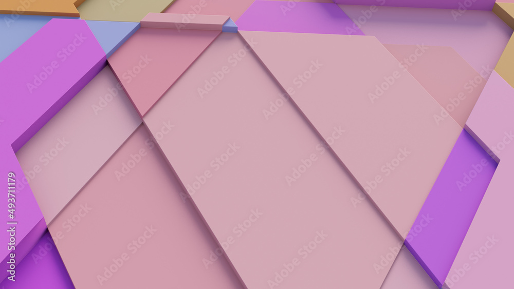 Pastel Colored Tech Background with a Geometric 3D Structure. Clean ...