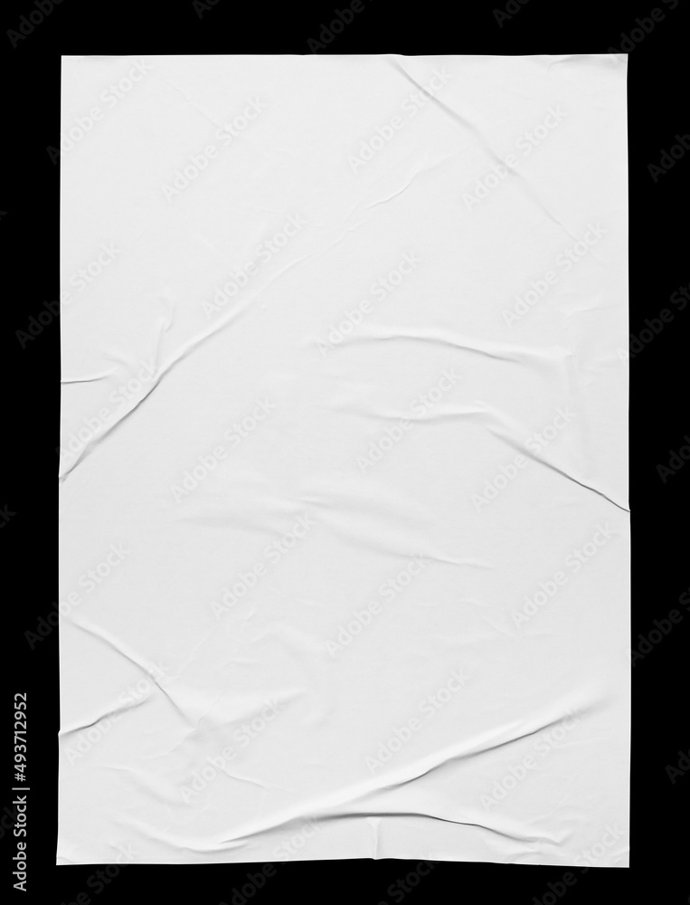 Blank white crumpled paper poster texture background. White paper ...