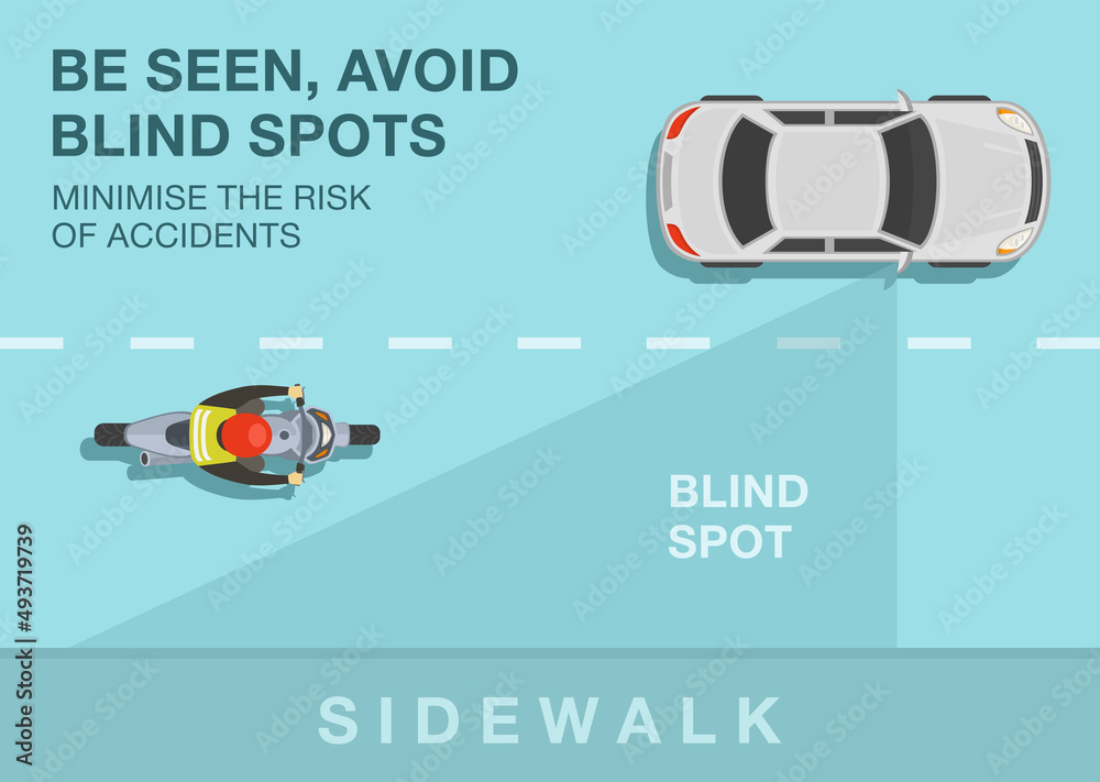 Safety motorcycle driving rules and tips. Bee seen, avoid blind spots ...