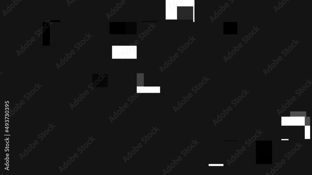 Video Stock Beautiful floating moving black and white rectangle noise ...