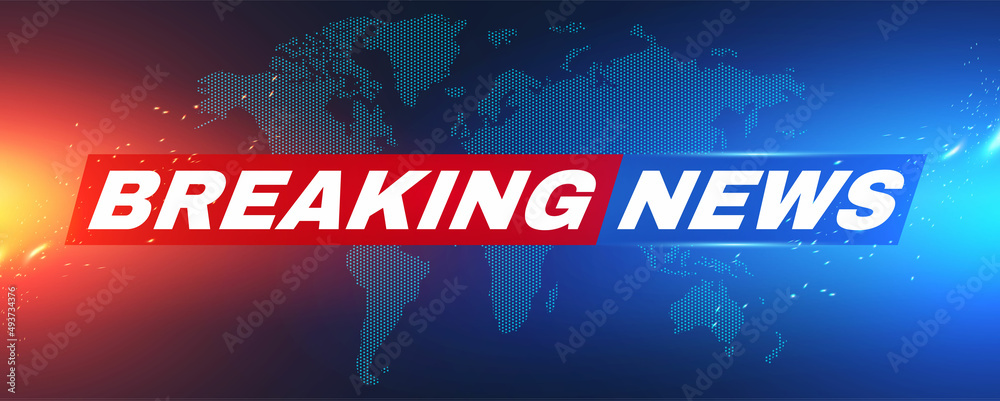 Breaking news background with World map and light effects. Stock Vector ...