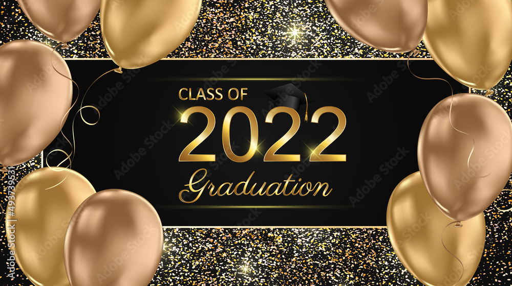 Class of 2022 graduation text design for cards, invitations or banner ...