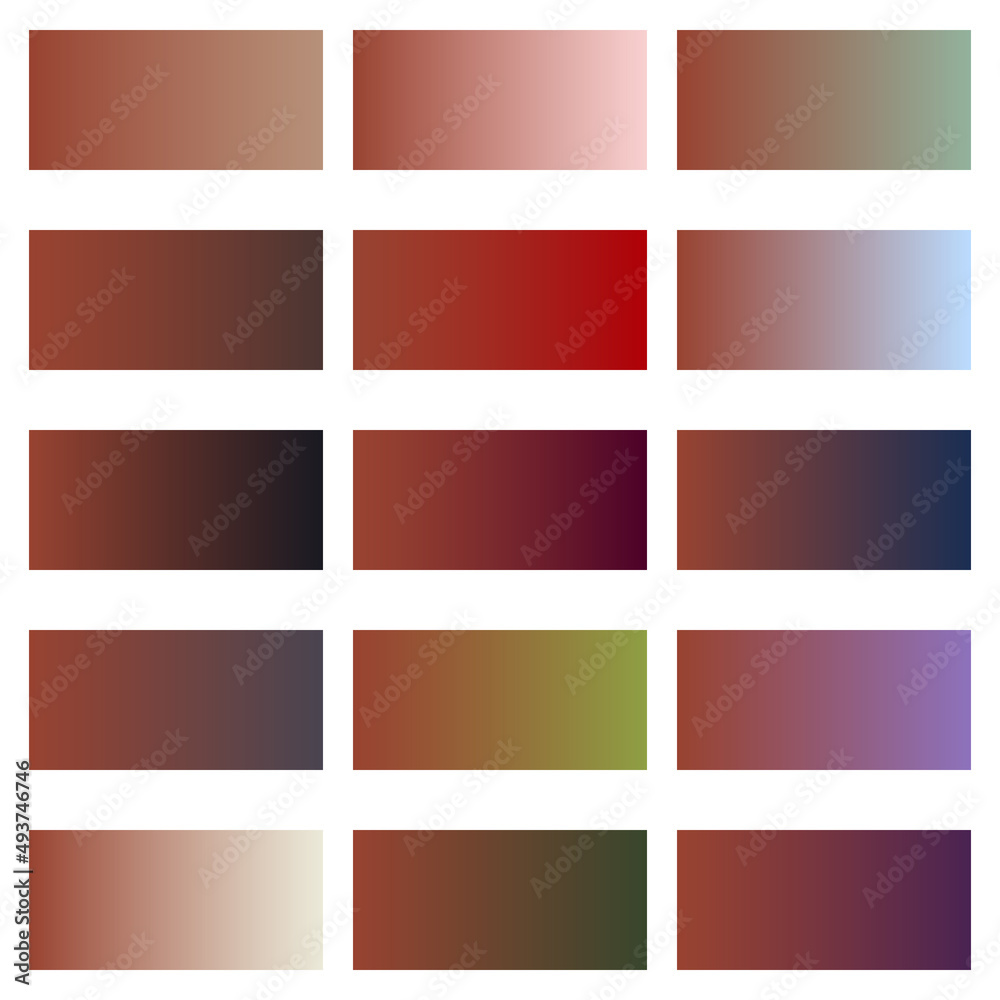 Collection of horizontal gradient backgrounds. Transition from ...