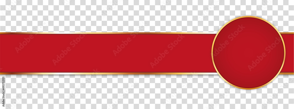 red colored ribbon banner with round banner with gold frame on ...