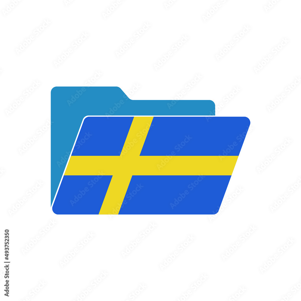 Vecteur Stock Sweden. Folder icon with Sweden flag. Vector folders ...