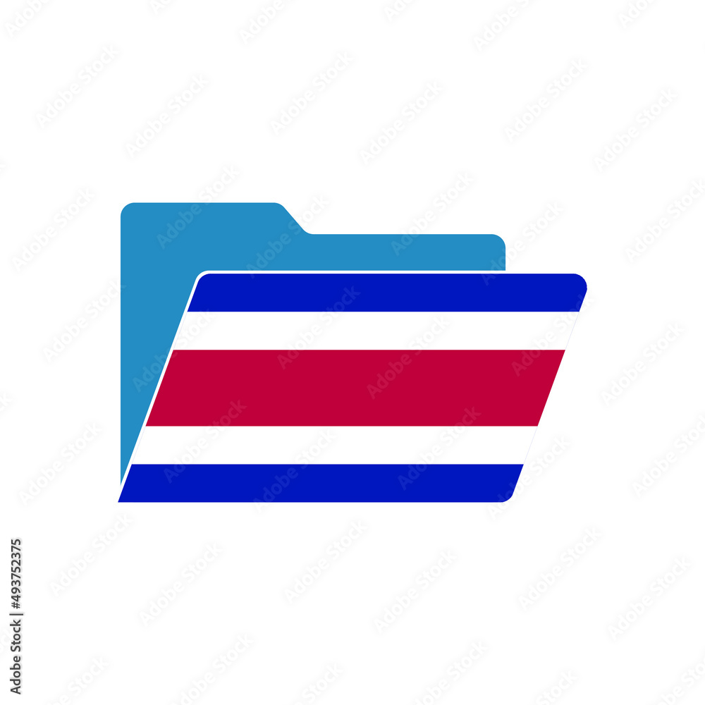 Сosta Rica. Folder icon with Сosta Rica flag. Vector folders icons with ...