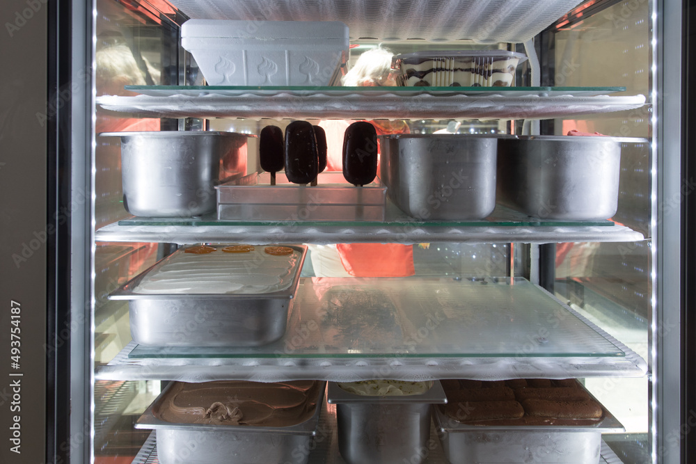 fridge with desserts Stock Photo | Adobe Stock