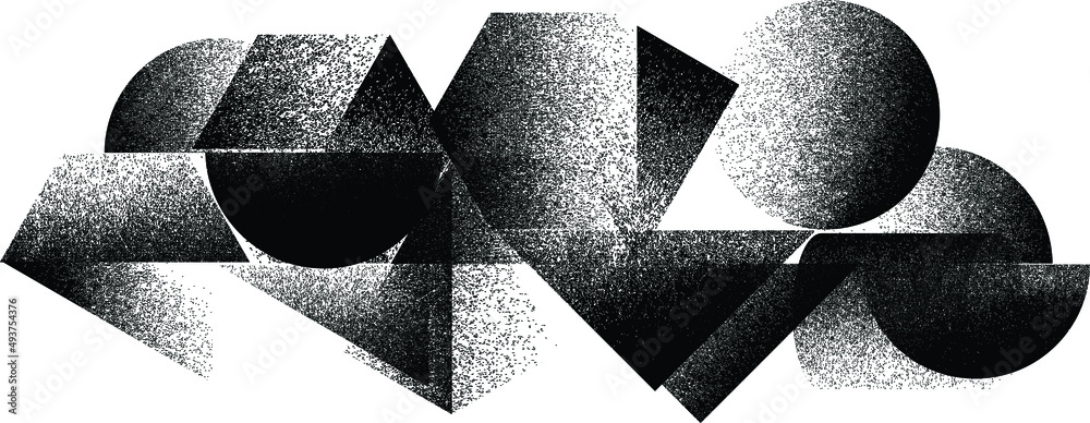 Distorted geometric shape . Minimal art design . Noise destroyed logo ...