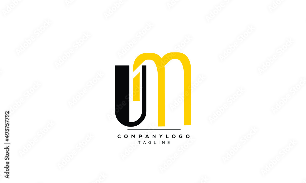 Alphabet letters Initials Monogram logo UM, UM INITIAL, UM letter Stock ...