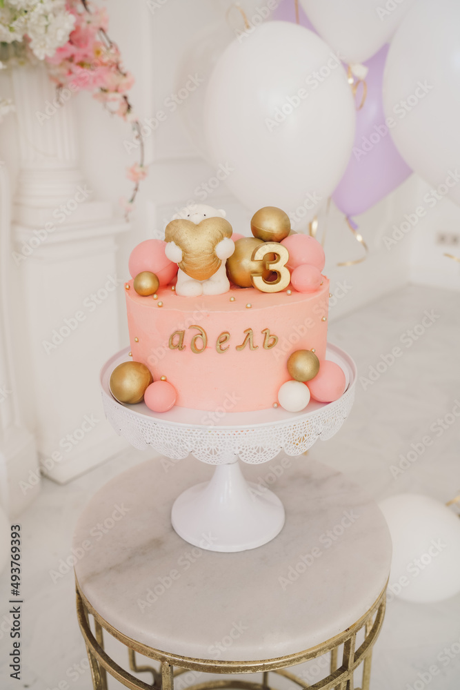 Birthday cake for girl Stock Photo | Adobe Stock