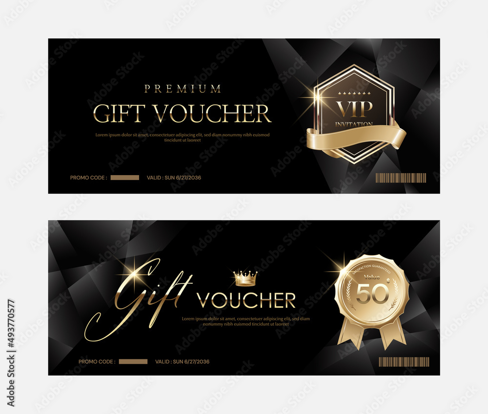Luxury voucher and vip coupon backgrounds Stock Vector | Adobe Stock