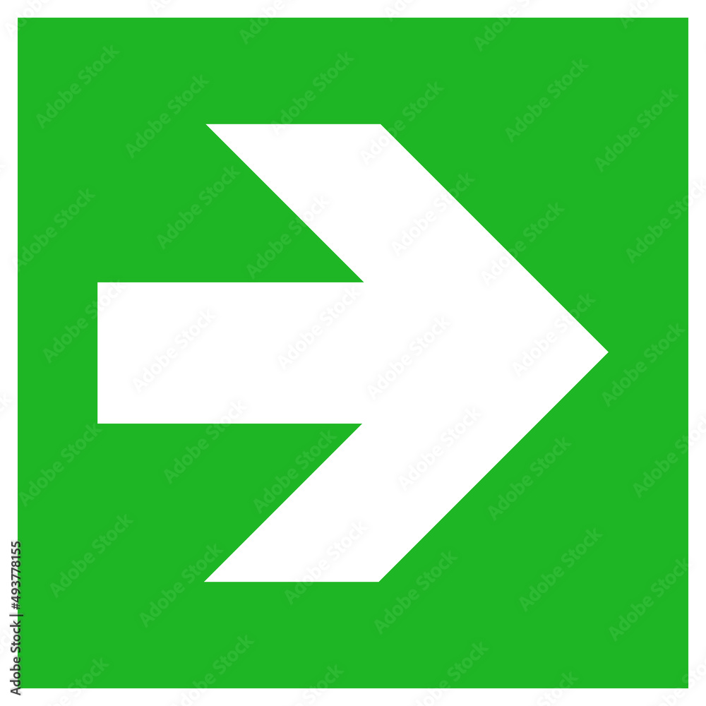 ISO 7010 E005 – Direction arrow (90° angle) sign Stock Vector | Adobe Stock