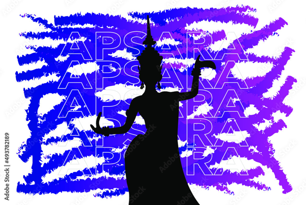 Apsara dancing, Cambodia Apsara drawing isolation background, Apsara ...