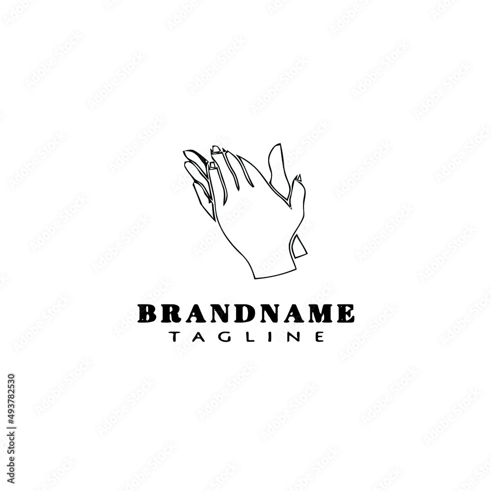 hand clapping logo cartoon icon design template black isolated vector ...