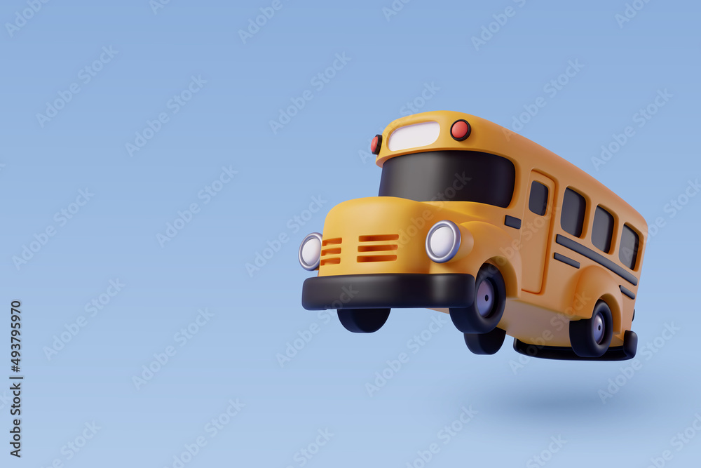 3d Vector of yellow School bus, back to school concept. Stock Vector ...