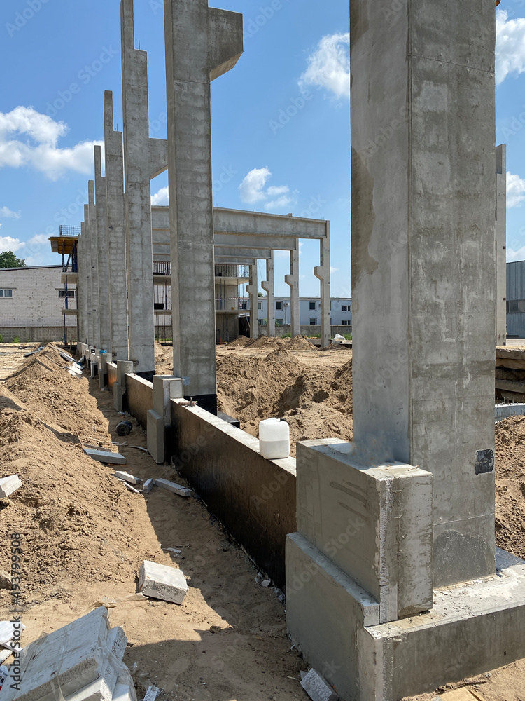 Poster Details of precast concrete structures of a public building ...
