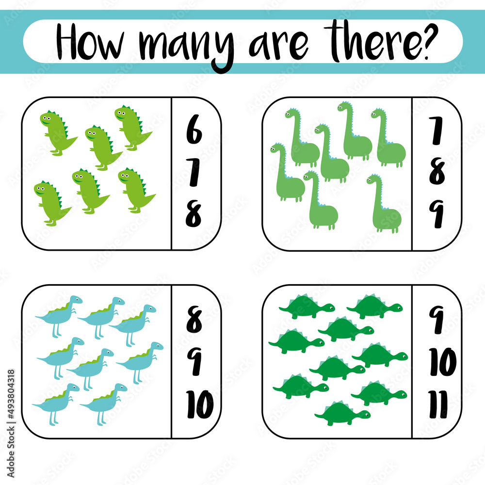 Counting educational math children game, kids activity worksheet. How ...