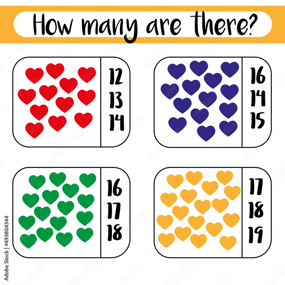 Counting educational math children game, kids activity worksheet. How ...